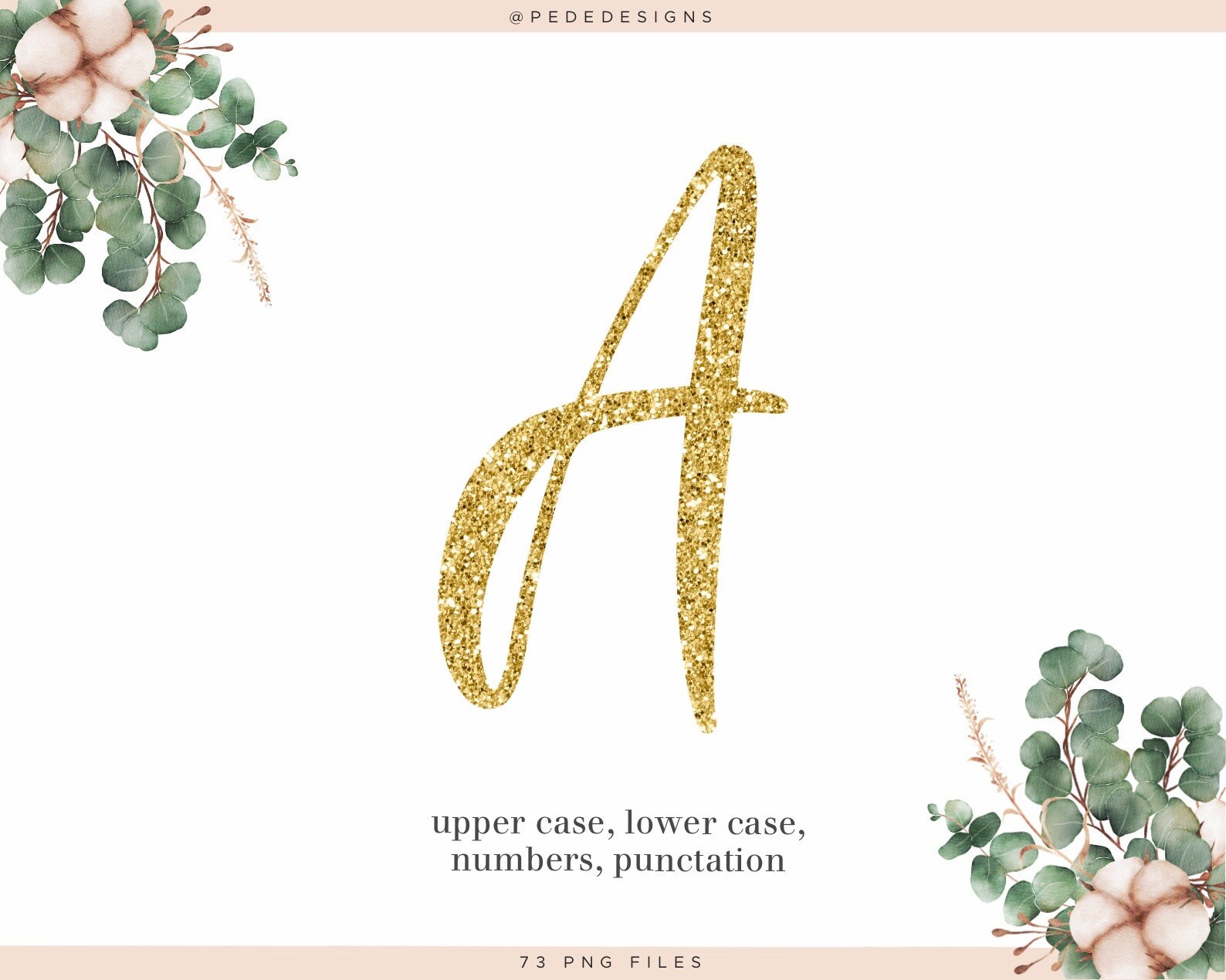 Gold Glitter Alphabet Clipart, Gold Sparkly Digital Alphabet, Letters ...