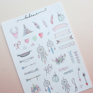 Boho Stickers Boho Style Sticker Board - Etsy