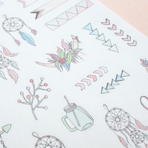 Boho Stickers Boho Style Sticker Board - Etsy