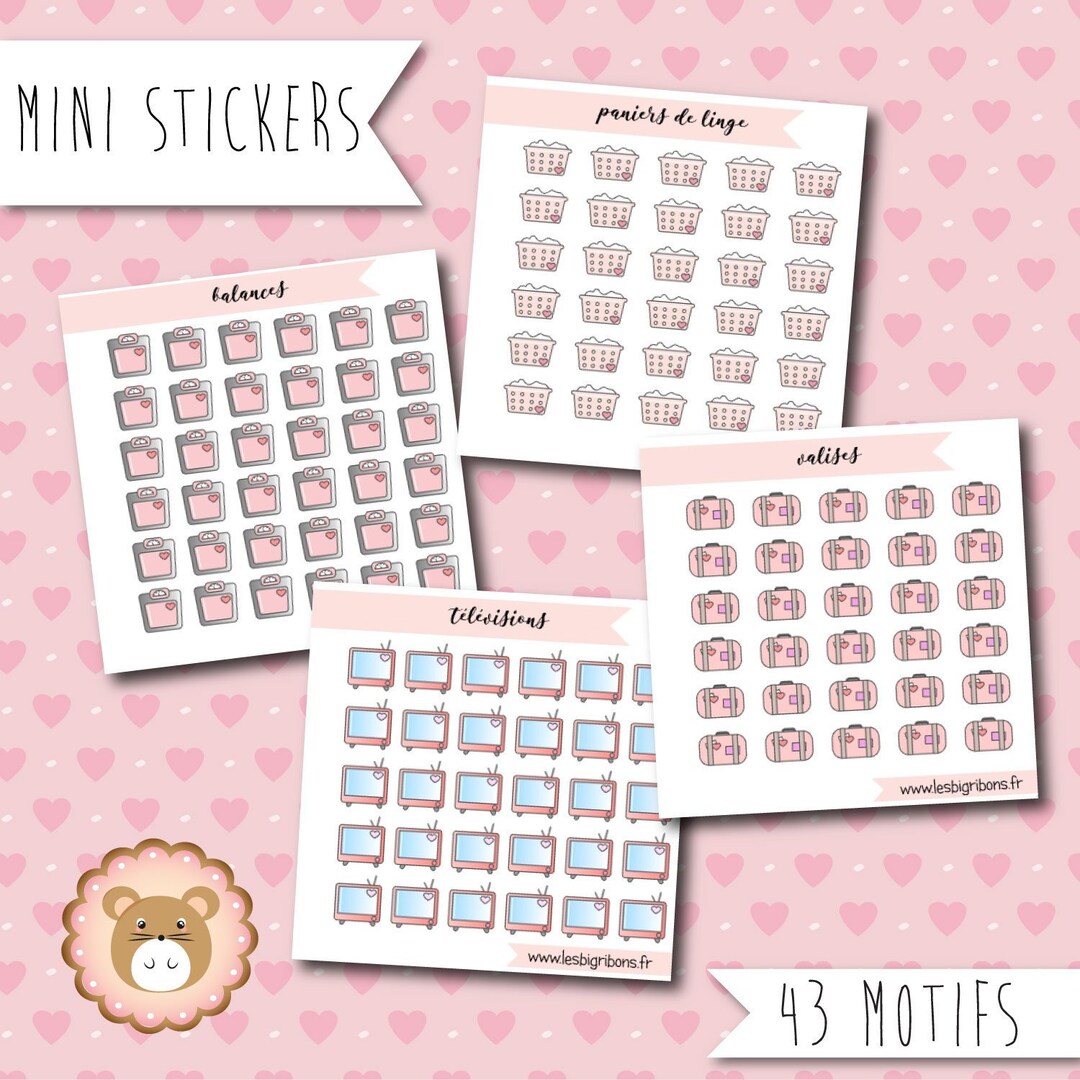 Mini Stickers Plan With Me Sheet of Stickers With a Pattern Daily Life ...