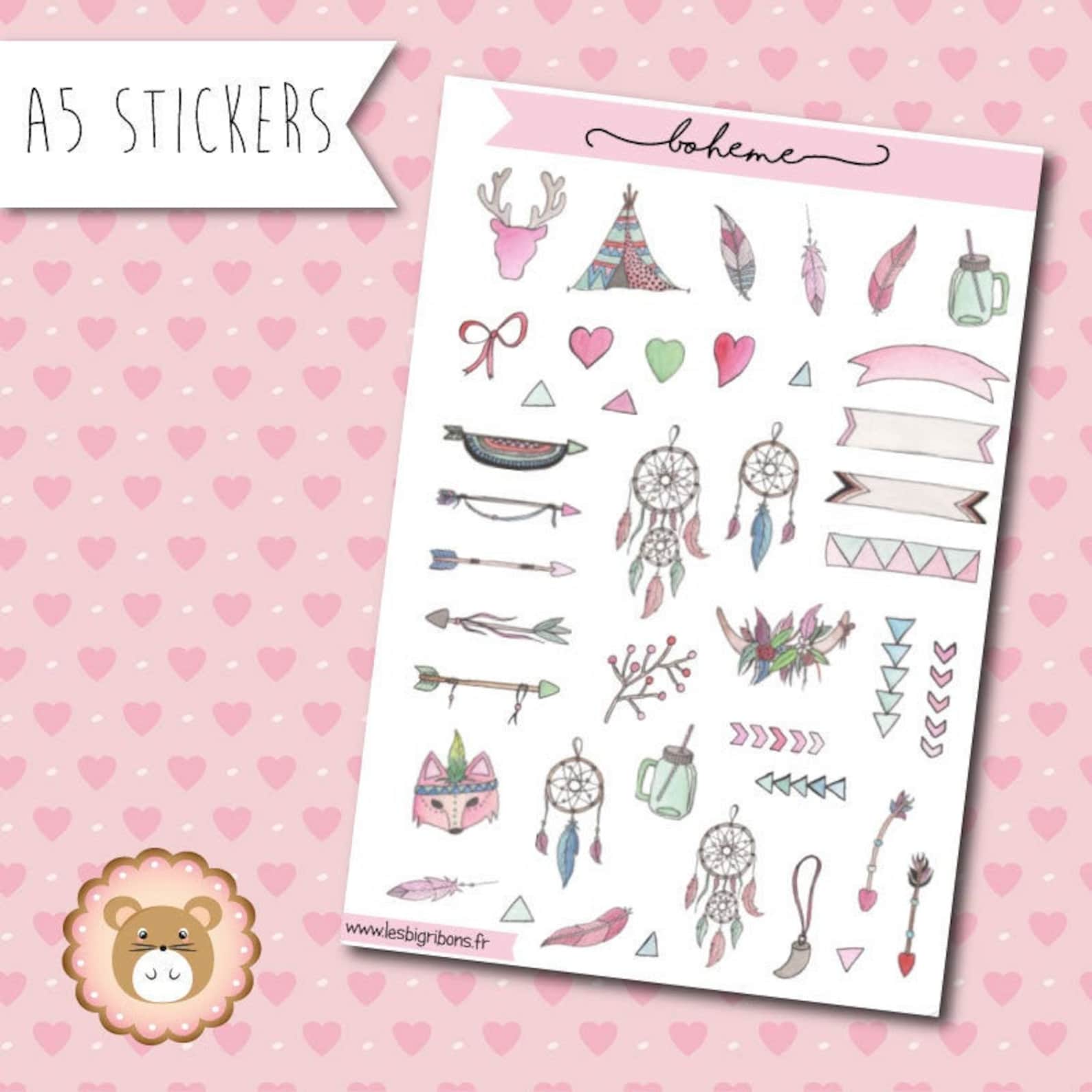 Boho Stickers Boho Style Sticker Board - Etsy