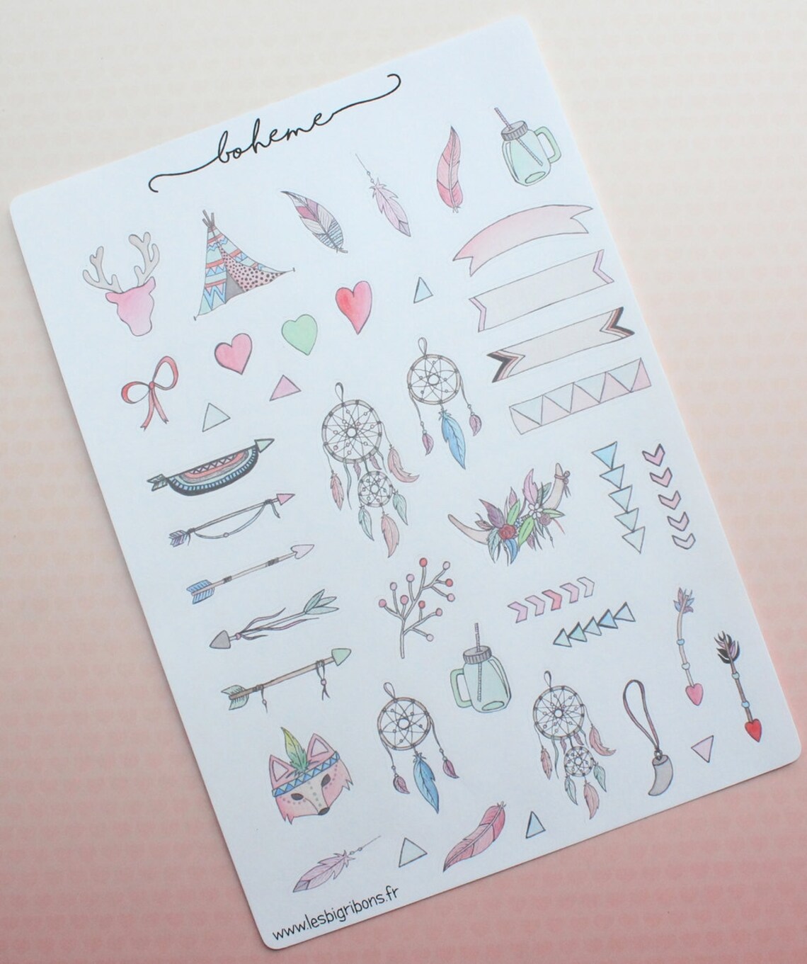 Boho Stickers Boho Style Sticker Board - Etsy