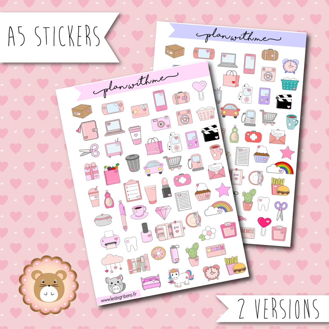 Planners Stickers Plan With Me planche d'autocollants organisation vie ...