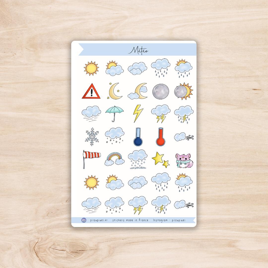 Weather Stickers - Climate Sticker Sheet - Etsy