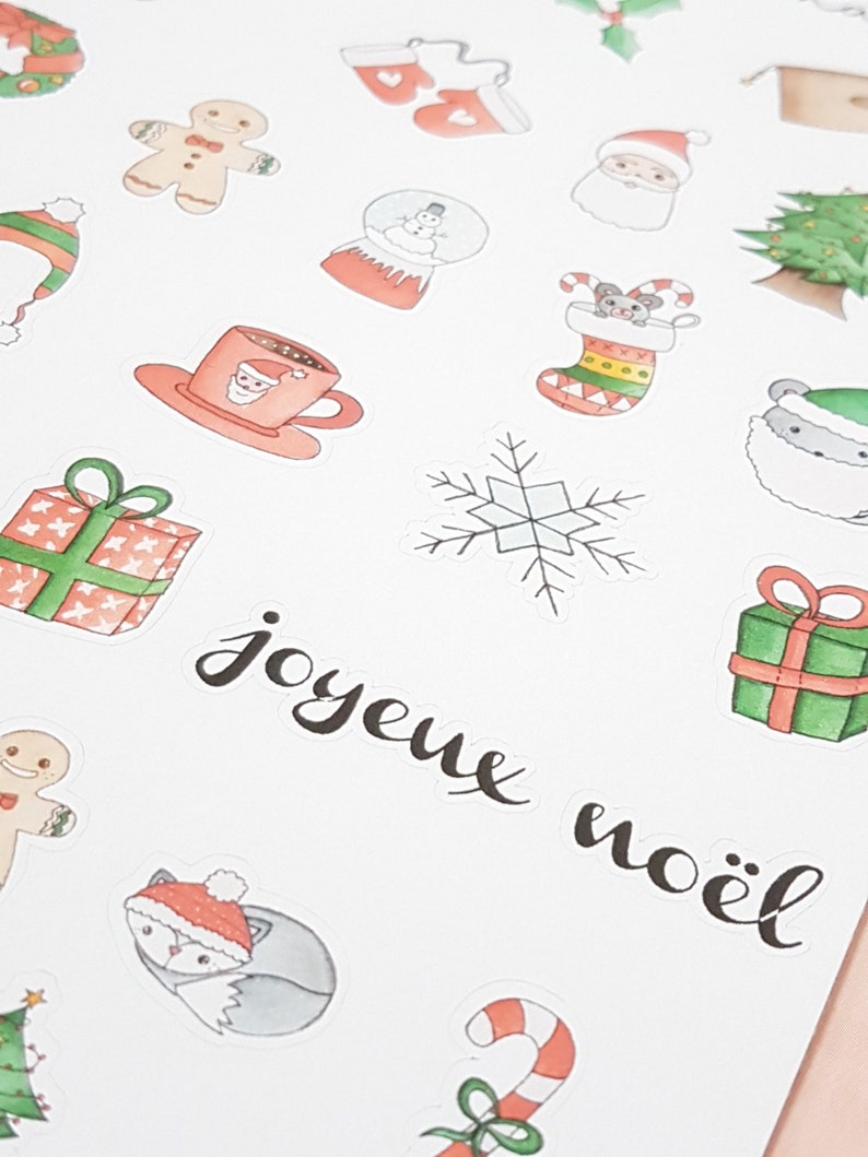 Merry Christmas Stickers - Christmas Party Sticker Sheet - Etsy