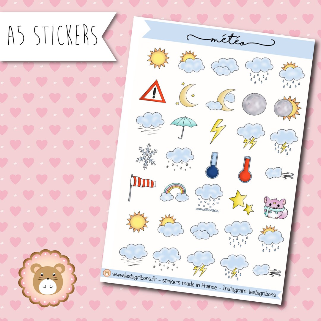 Weather Stickers Climate Sticker Board - Etsy