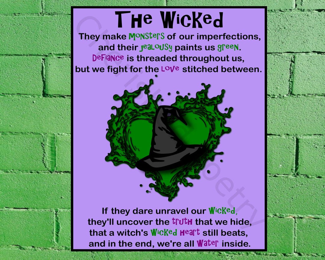 The WICKED Original Poem & Wall Art - Etsy