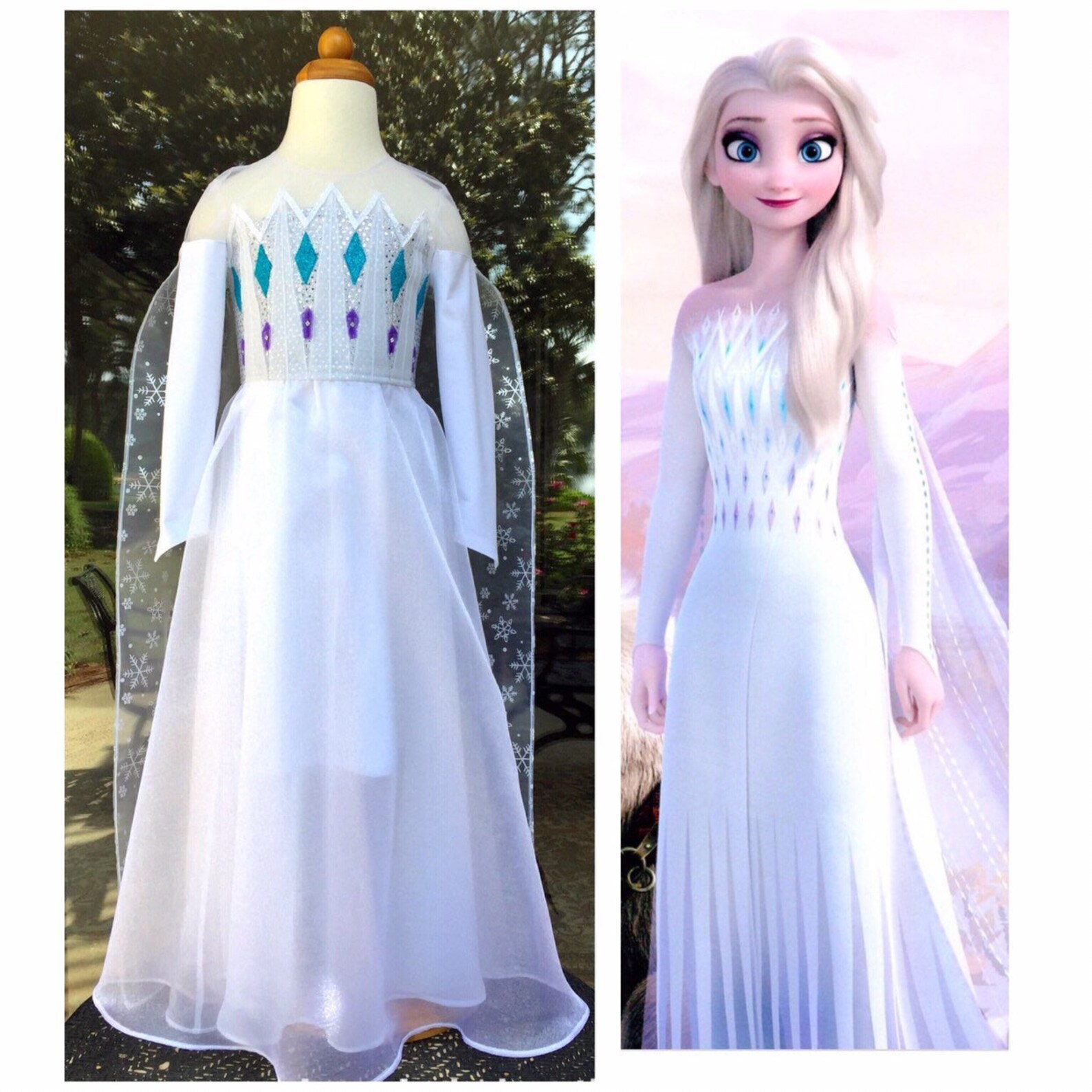 Frozen 2 Dress Frozen 2 Inspired White Dress Frozen Elsa - Etsy