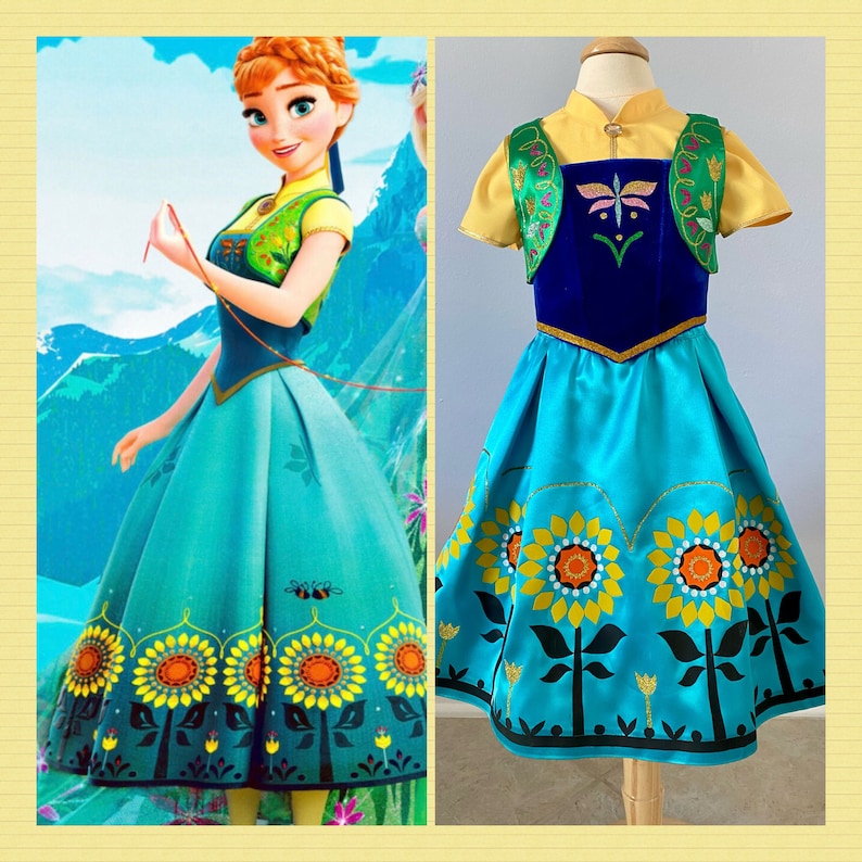 Frozen Fever Anna Dress Frozen Fever Dress Girl Disney - Etsy