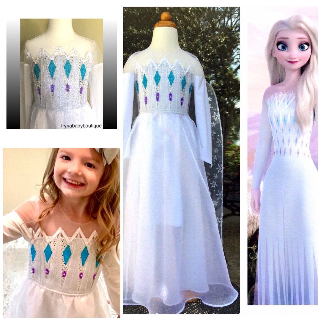 Frozen 2 Dress, Frozen 2 Inspired White Dress, Frozen Elsa Dress Girls ...