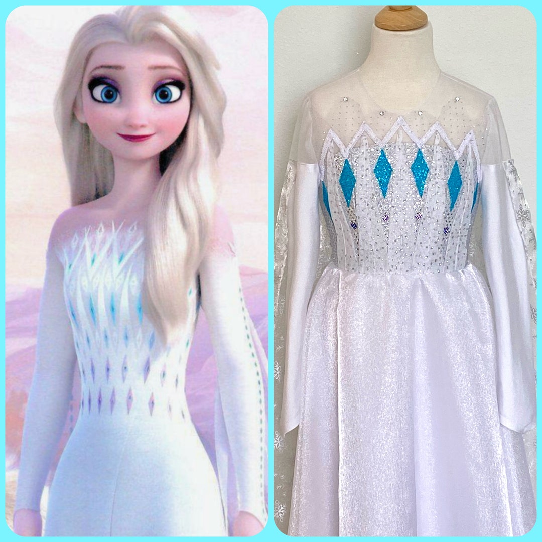 Frozen 2 Dress, Frozen 2 Inspired White Dress, Frozen Elsa Dress Girls ...