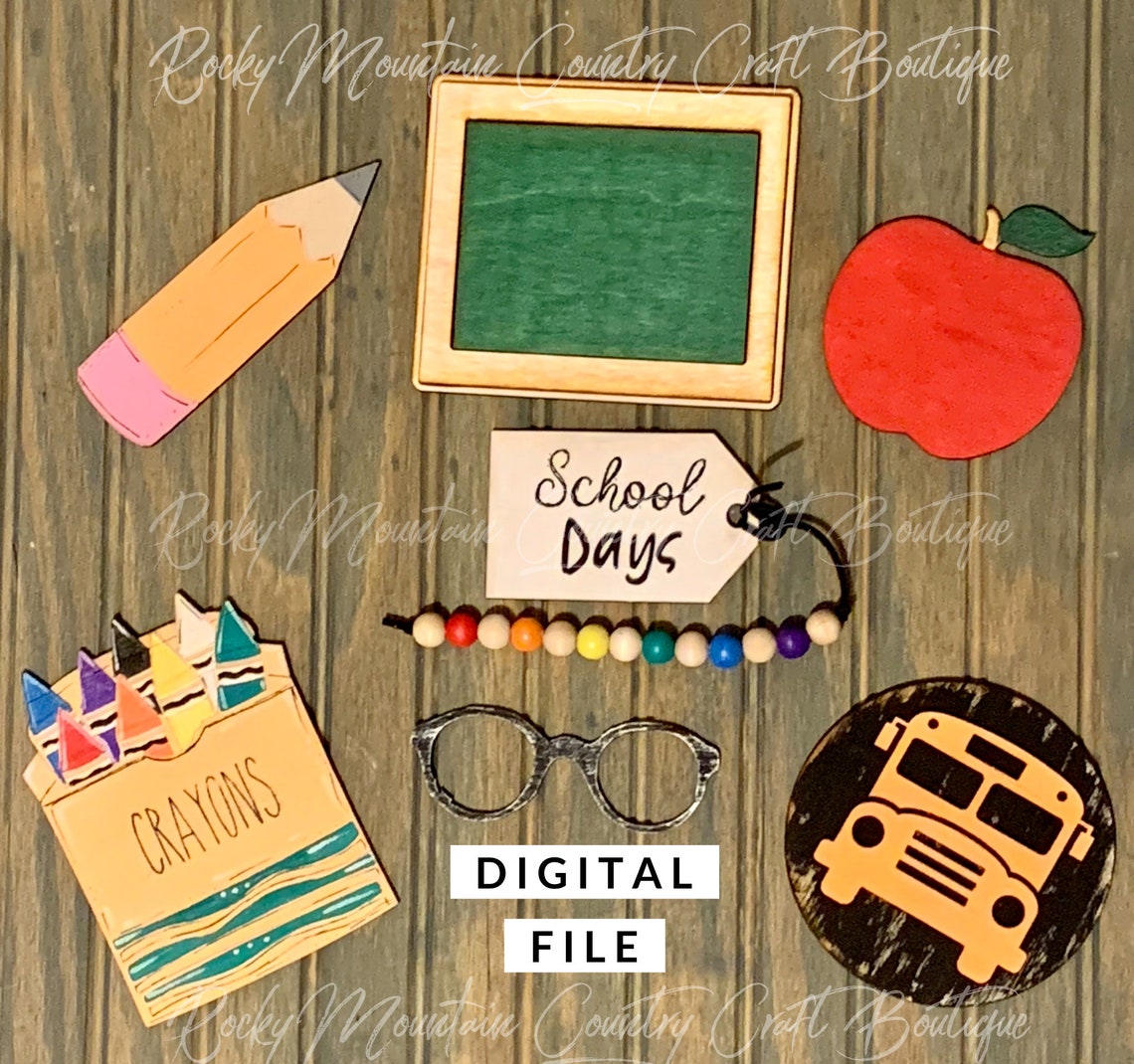 Instant Digital File Only Back to School Tiered Tray School | Etsy