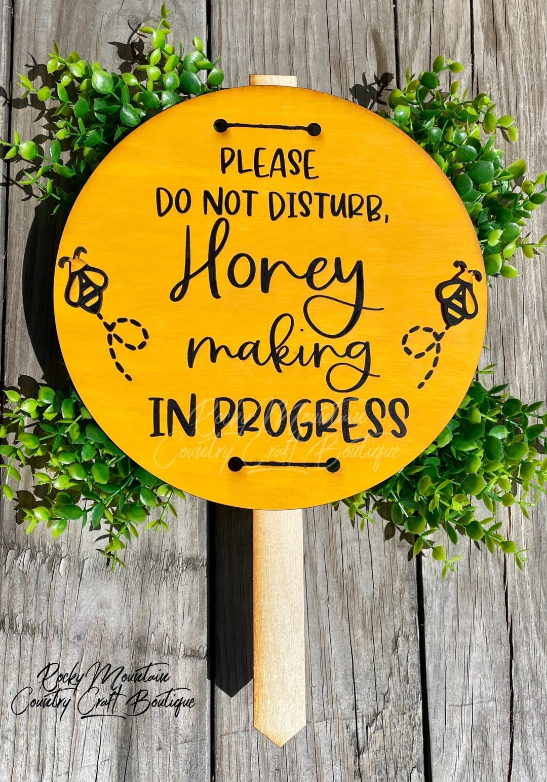 XL Bee Sign, Do Not Disturb Bee Sign, Large Dandelion Decoration, or ...