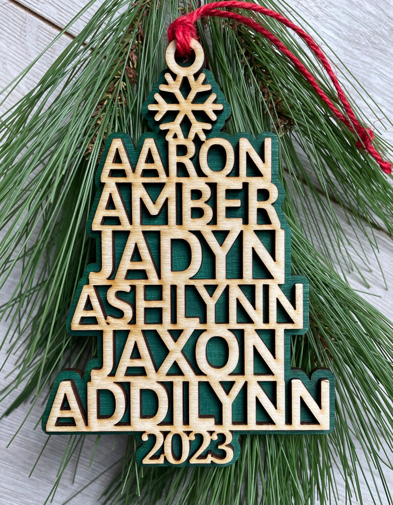 Christmas Tree Family Ornament, Christmas Tree Name Ornament ...