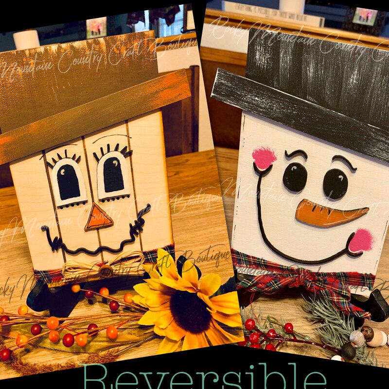 Reversible Snowman Scarecrow - Etsy