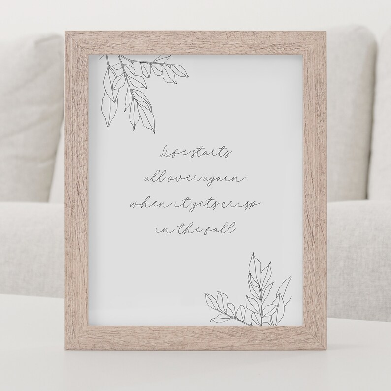 F Scott Fitzgerald Quote Downloadable Fall Print - Etsy