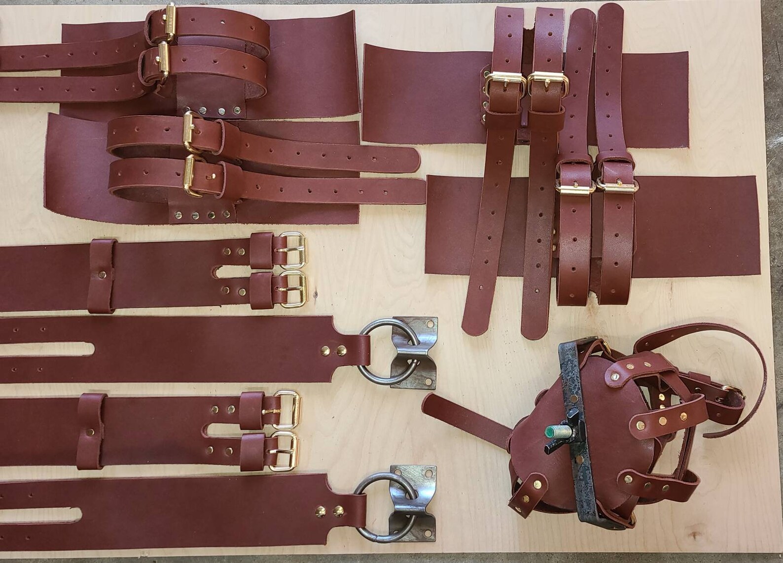 Complete Set Brown Leather Electric Chair Restraints Waist | Etsy