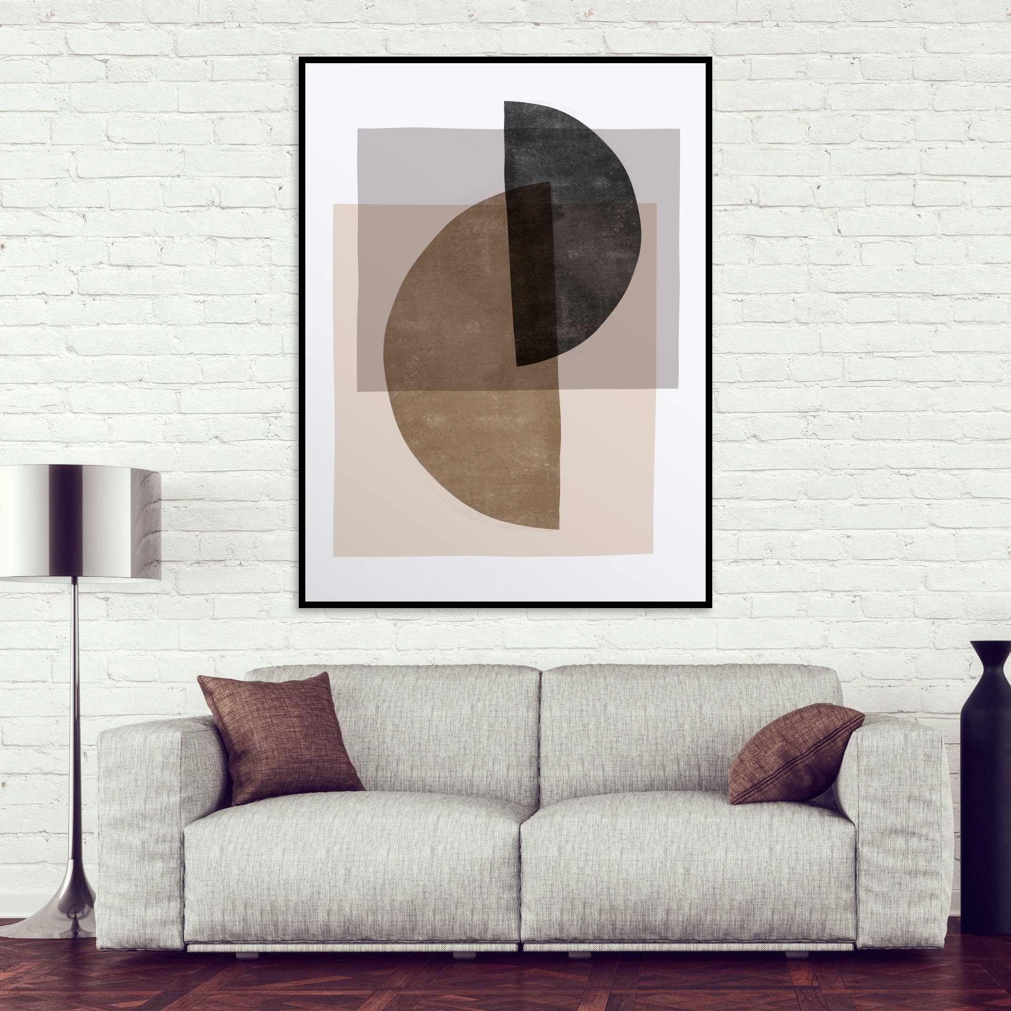 Geometric Abstract Art Modern Vintage Shapes Bauhaus | Etsy