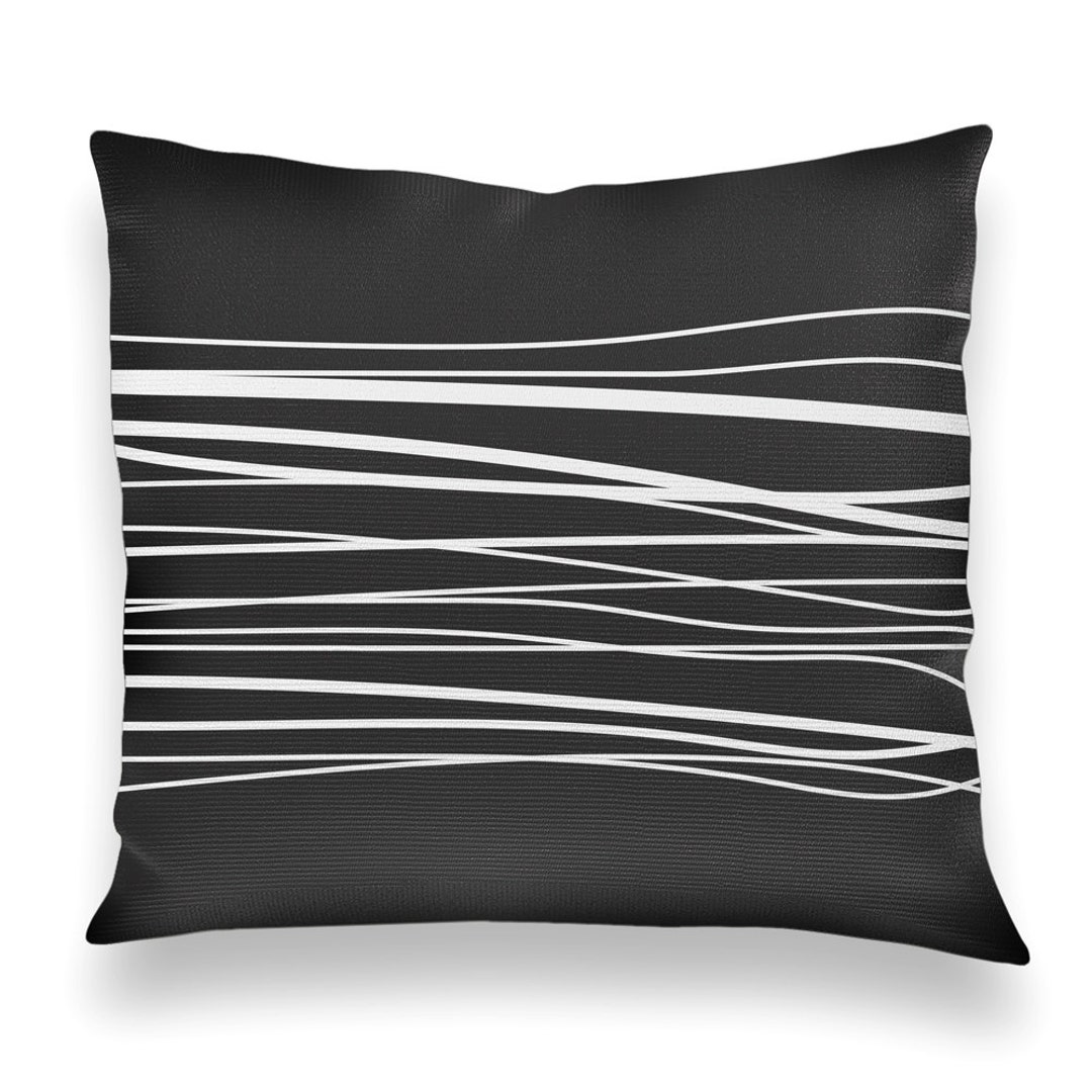 Organic Flowing Wavy Lines Pillow, Modern, Geometric, Decorative Pillow ...