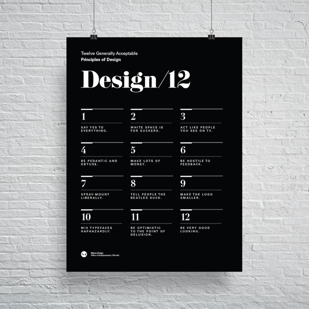 12 Principles of Design UX/UI Graphic Illustration Helvetica Typography ...