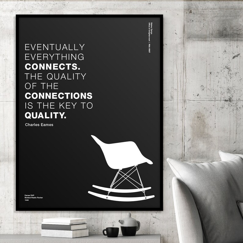 Charles and Ray Aemes Chair Interior Design Poster, Helvetica ...