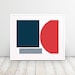 Red and Blue Color Blocks I, Abstract, Geometric, Modern Art, Black and ...