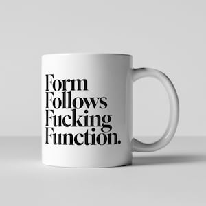 Form Follows Function Architecture Design Mug - Etsy
