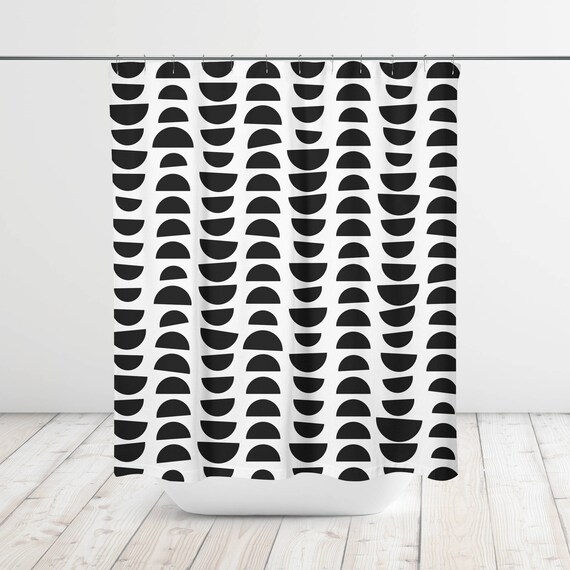 Alt Half Moon Circles Modern Shower Curtain Bath Curtain | Etsy