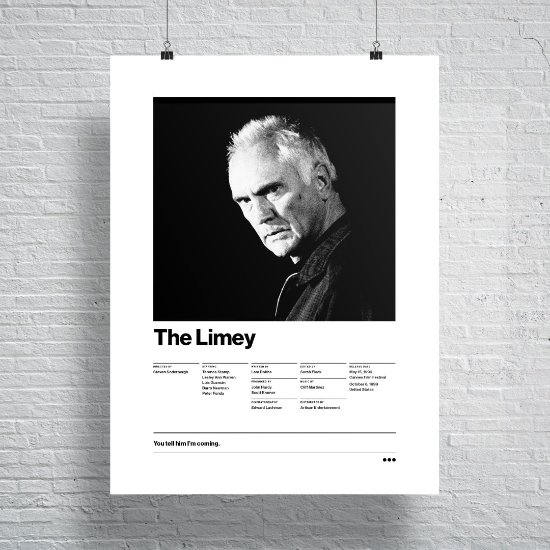 The Limey Movie Poster Minimalist Modernist Helvetica Swiss Typographic ...