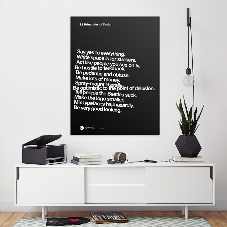 12 Principles of Good Design Poster Helvetica Typographic - Etsy