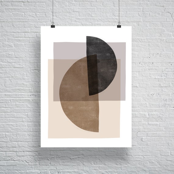 Geometric Abstract Art Modern Vintage Shapes Bauhaus | Etsy