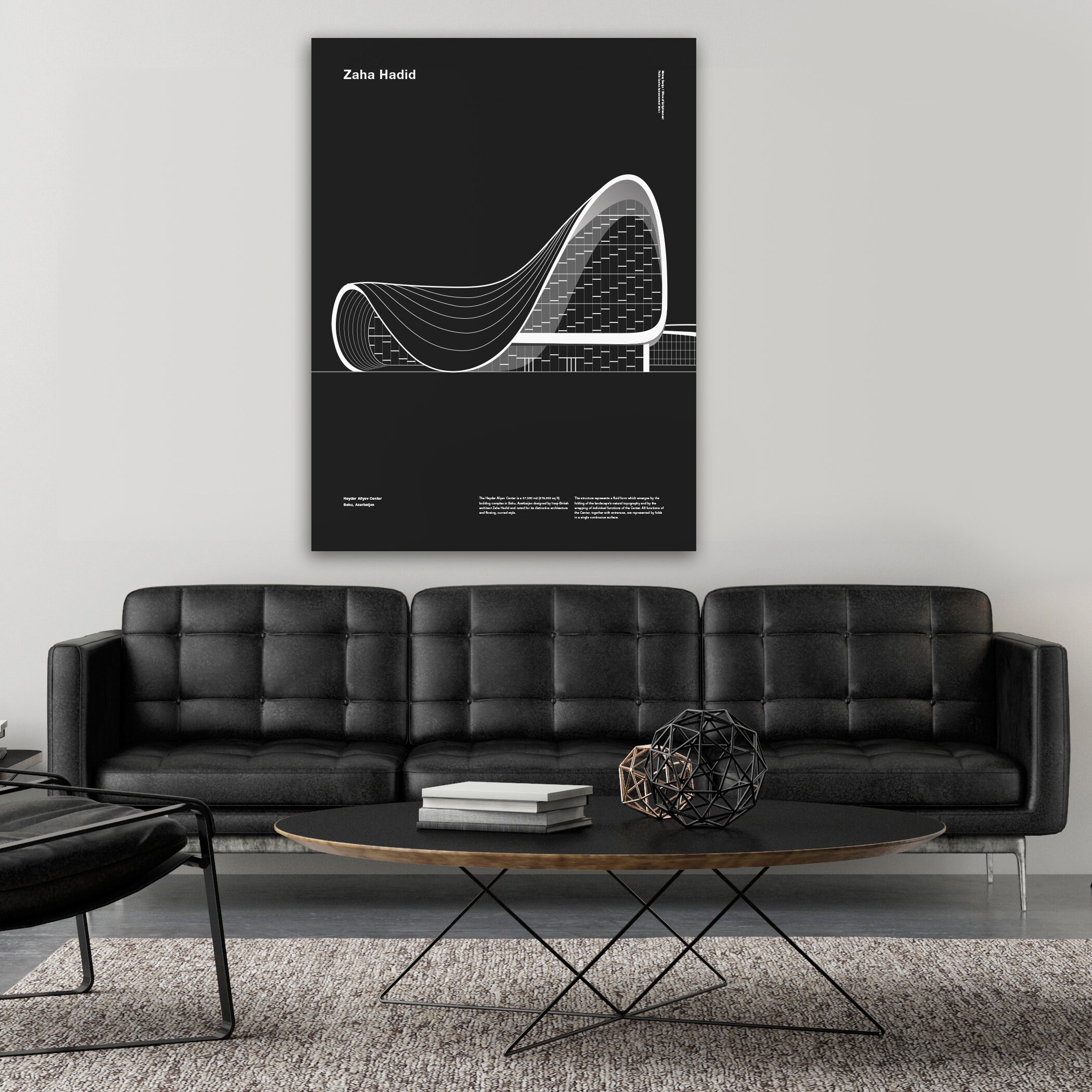 Zaha Hadid Heydar Aliyev Center Baku, Azerbaijan, Architecture Poster ...
