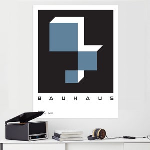 Bauhaus Modern Art Geometric Typographic Vintage Print Poster, Germany ...