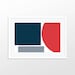 Red and Blue Color Blocks I, Abstract, Geometric, Modern Art, Black and ...