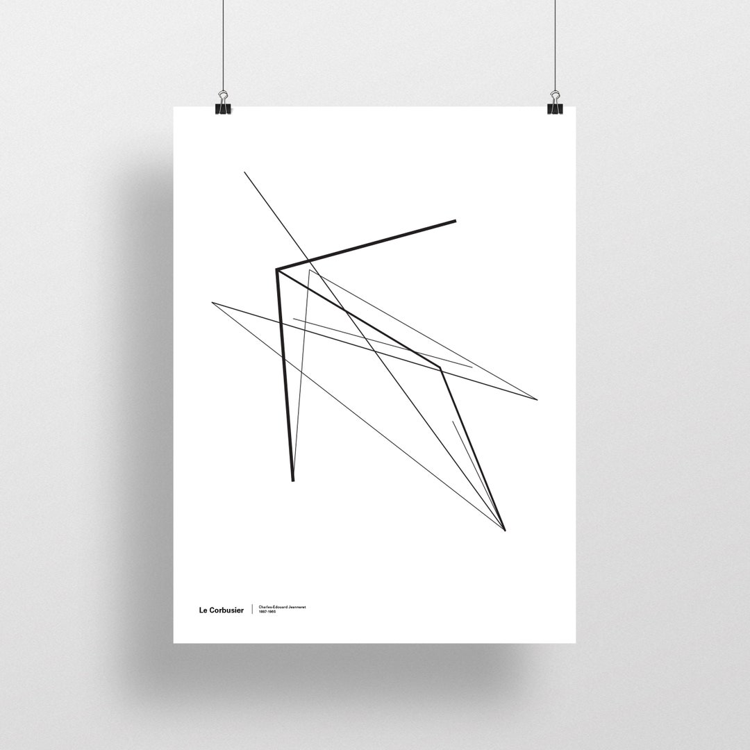 Le Corbusier Fibonacci Grid Architectural Lines #2 Poster, Helvetica ...