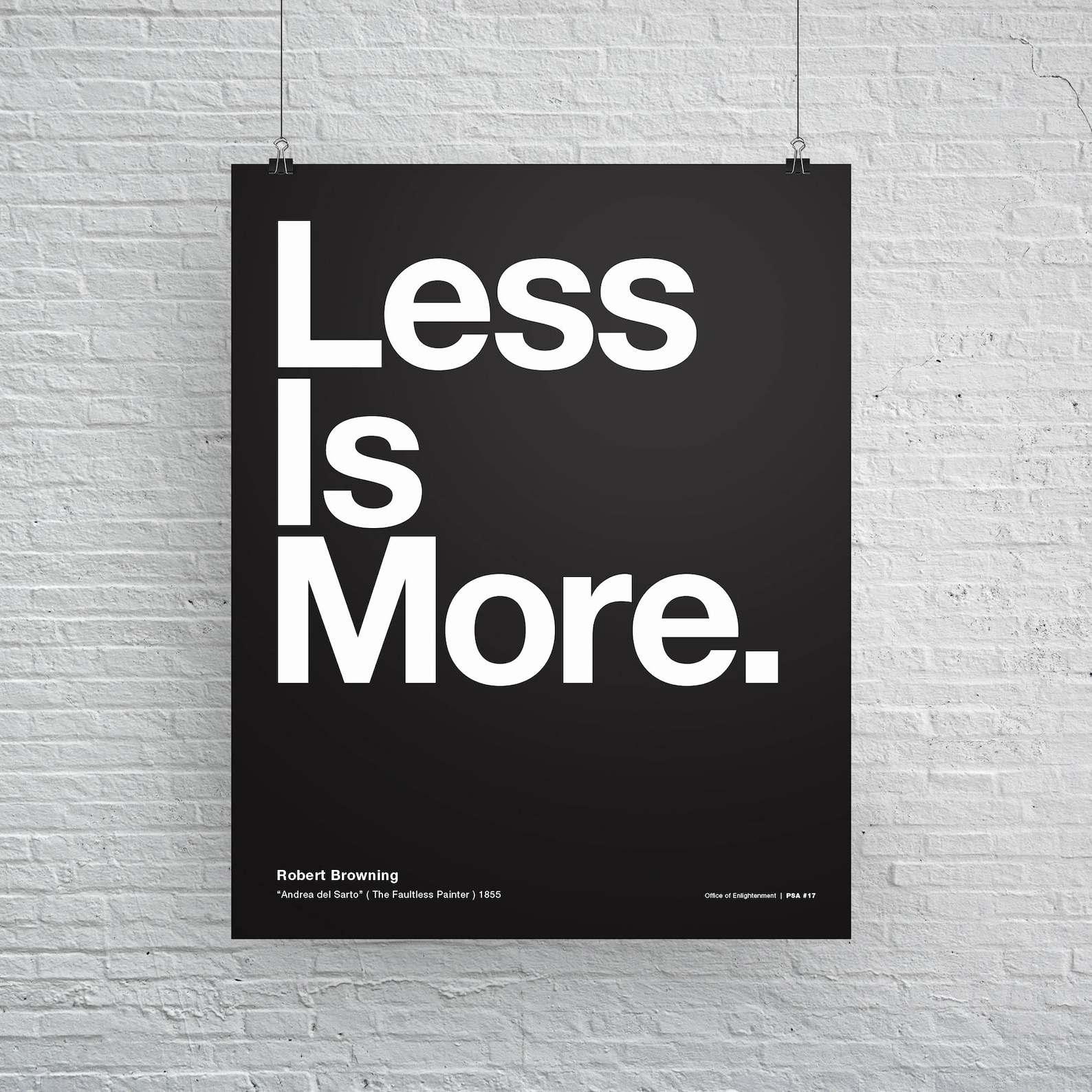 Less is More Poster Helvetica Typographic Fun Funny | Etsy
