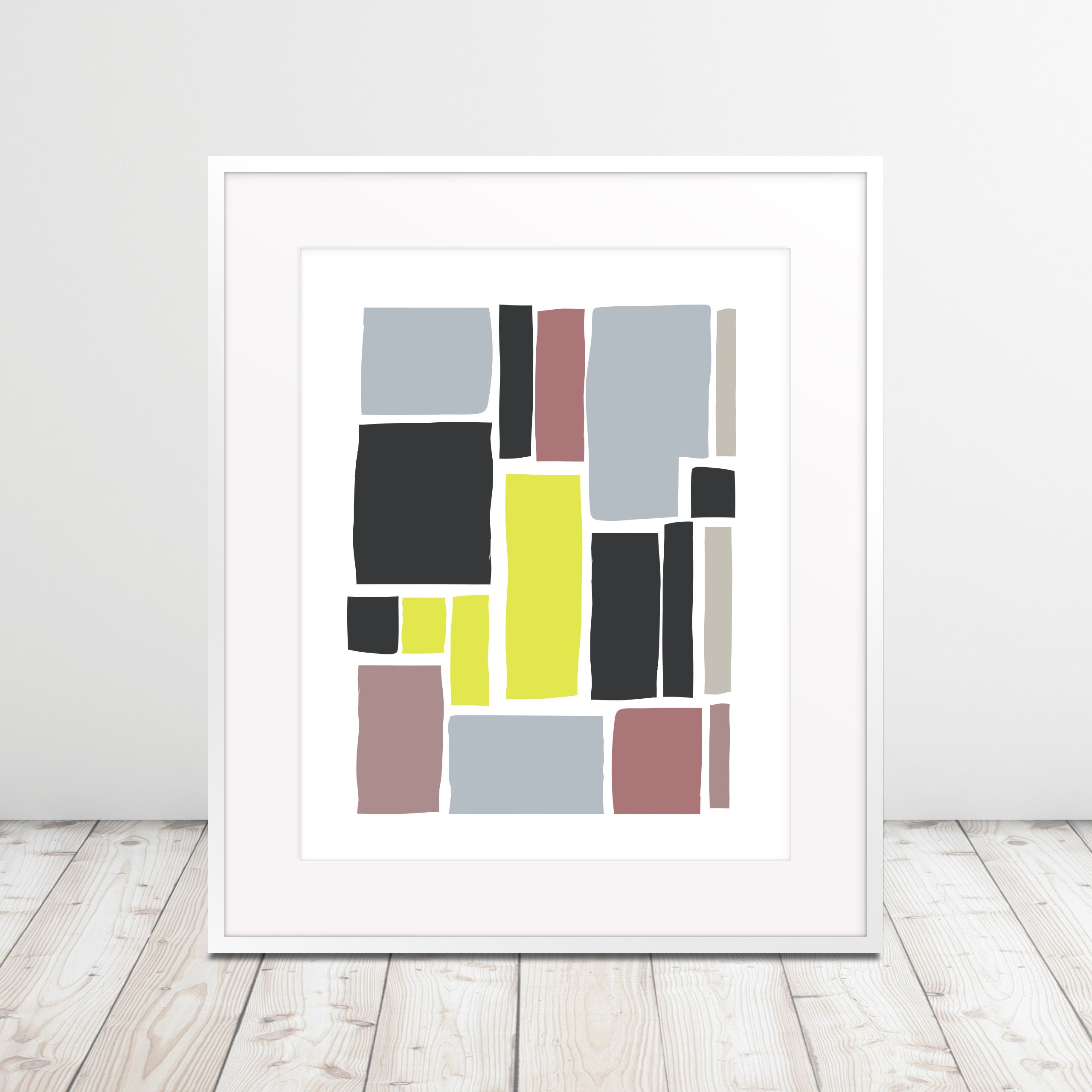 Mixed Color Block Collage II Kitchen Screen Print Abstract | Etsy
