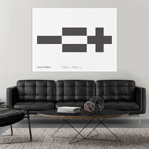Less is More Poster, Math Icons, Helvetica, Typographic, Quote, Black ...