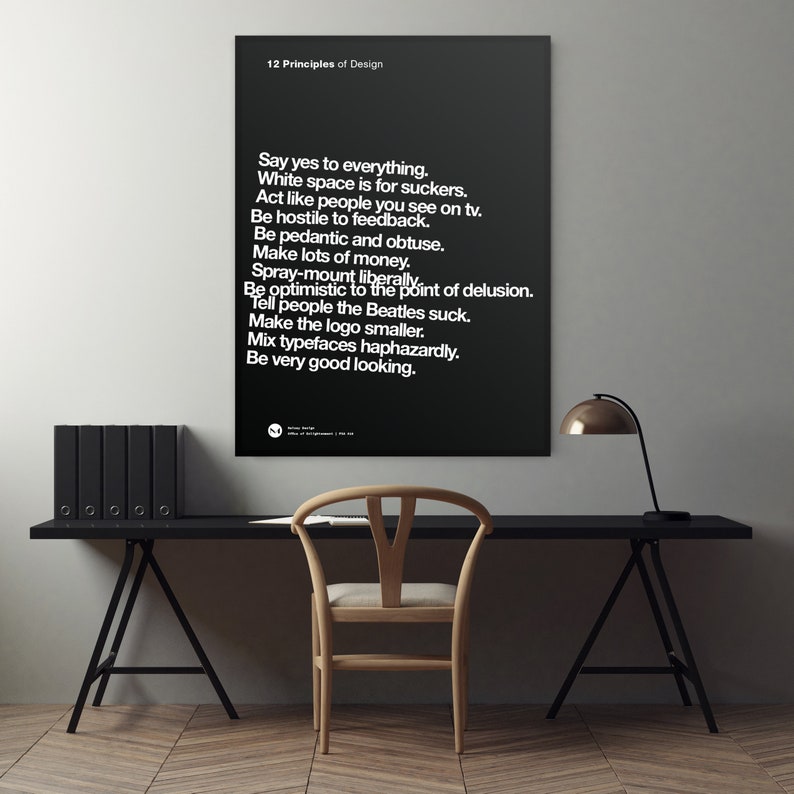 12 Principles of Good Design Poster Helvetica Typographic - Etsy
