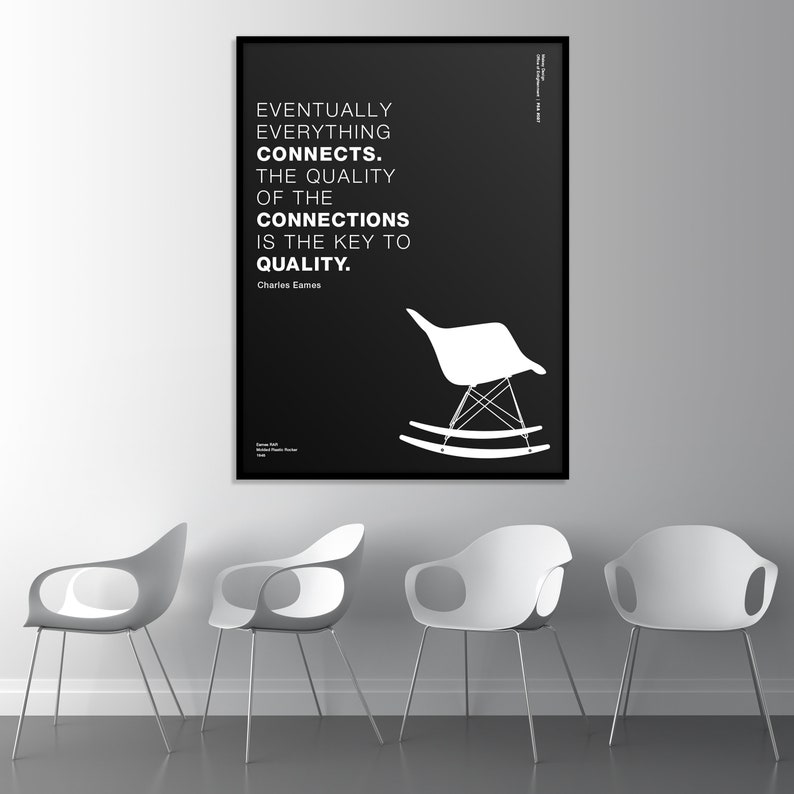 Charles and Ray Aemes Chair Interior Design Poster, Helvetica ...
