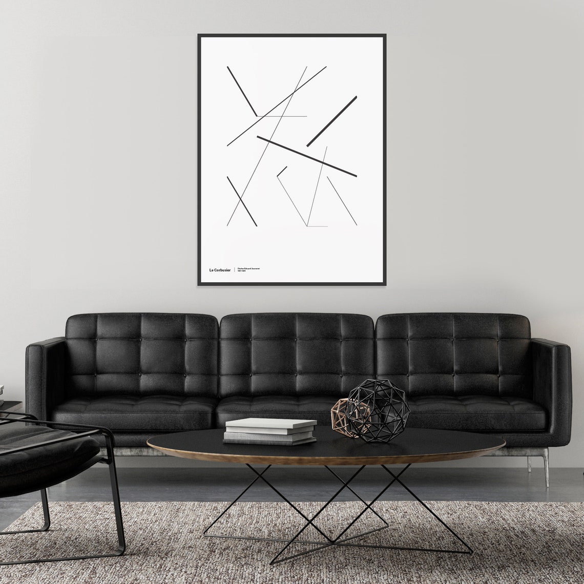 Le Corbusier Fibonacci Grid Architectural Lines Poster, Helvetica ...