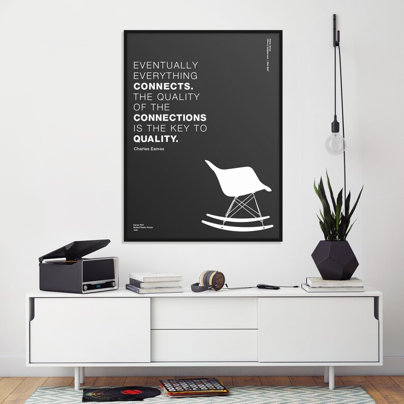 Charles and Ray Aemes Chair Interior Design Poster, Helvetica ...