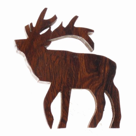 Desert Ironwood Elk Silhouette Magnet carving — Woodnotch