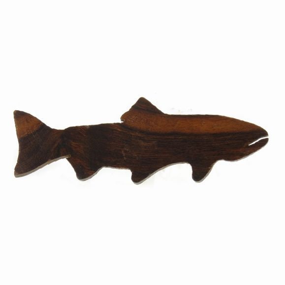 Desert Ironwood Trout Silhouette Magnet carving — Woodnotch