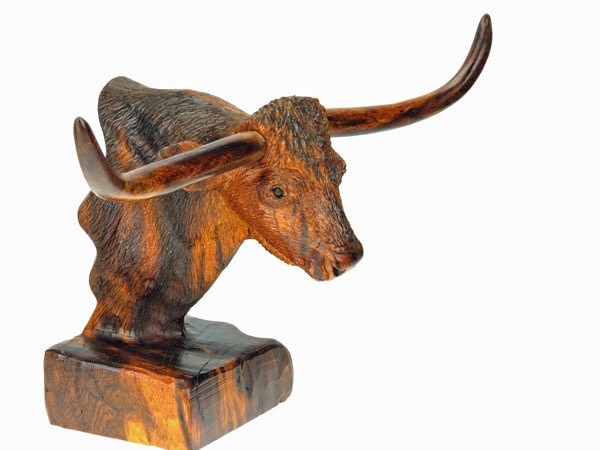 Desert Ironwood Texas Longhorn Bust carving — Woodnotch