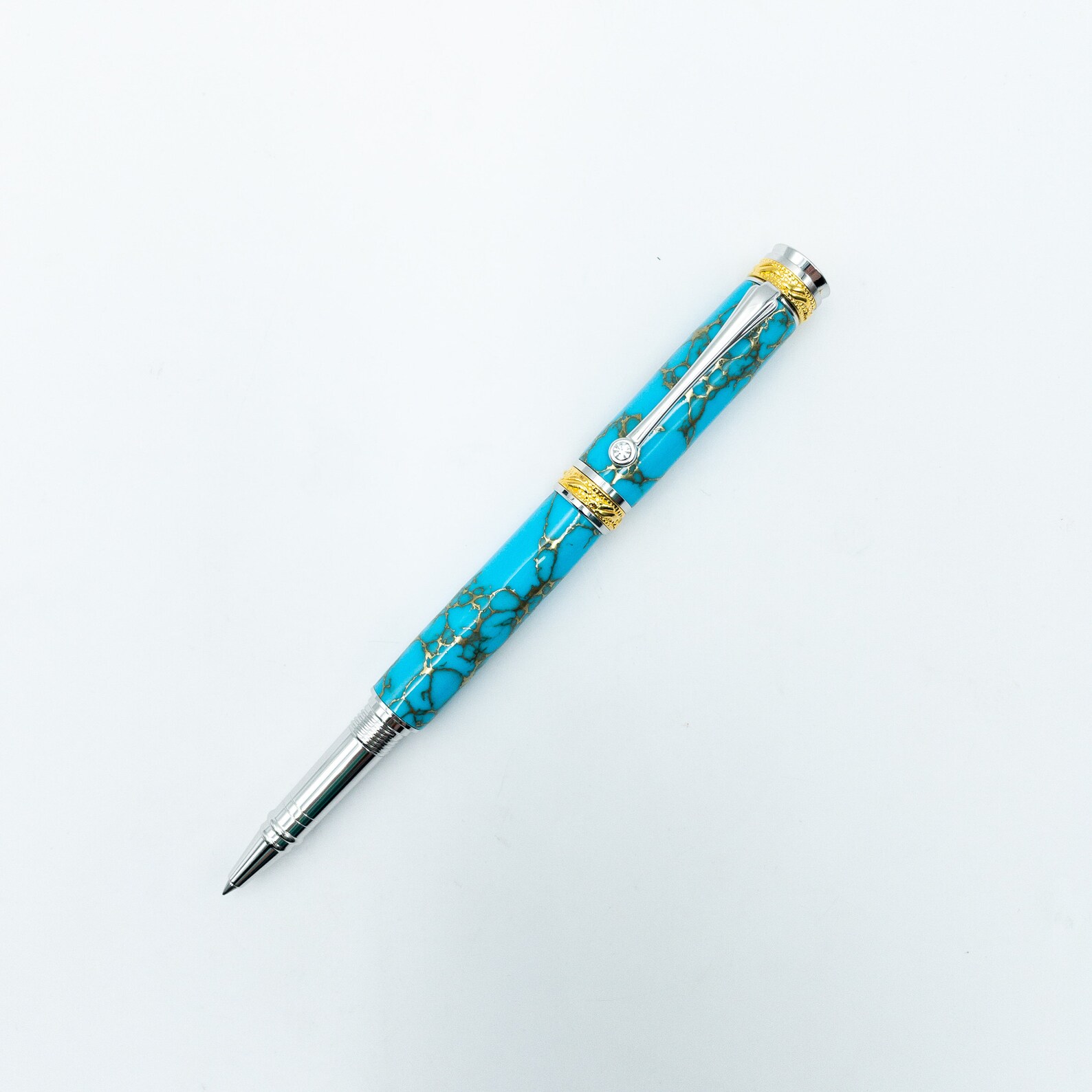 Turquoise Trustone With Gold Matrix Majestic Jr 22kt | Etsy