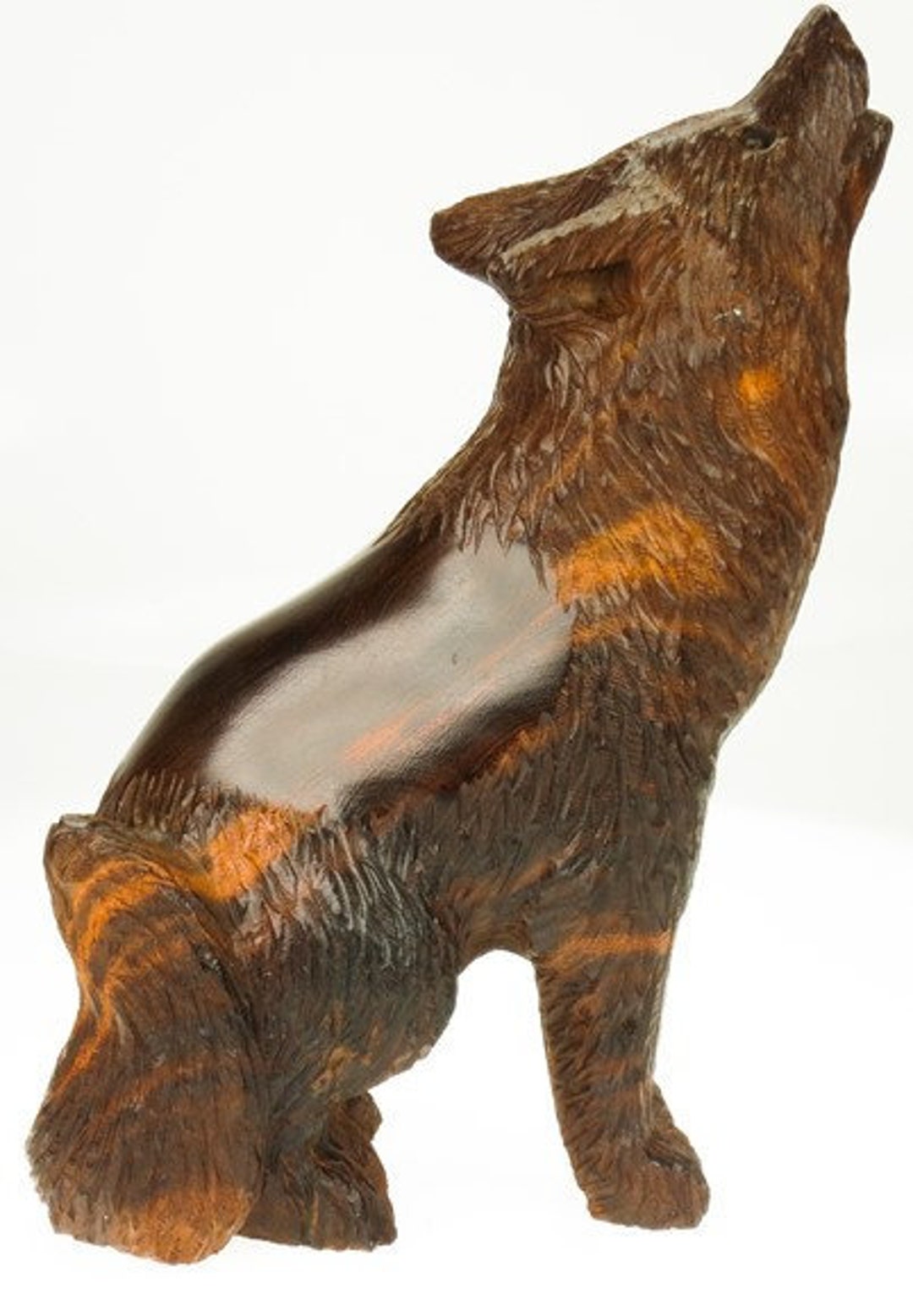 Desert Ironwood Detailed Sitting Wolf Carving - Etsy