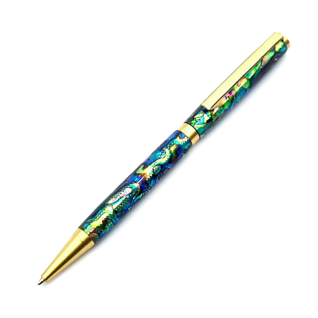 Abalone Shell Nelson Antique Brass Twist Pen - Etsy