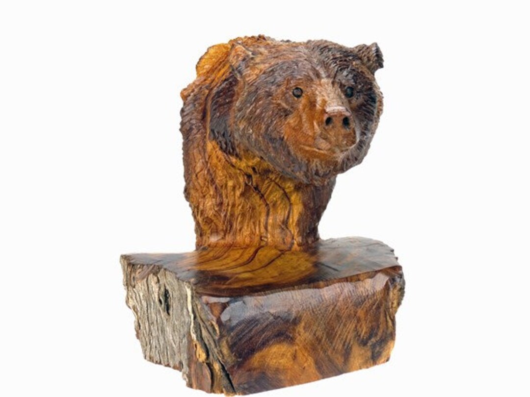 Desert Ironwood Bear Bust Carving - Etsy
