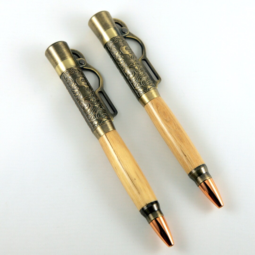 Saguaro Cactus Rib Lever Action Ballpoint Pen in Antique Brass - Etsy